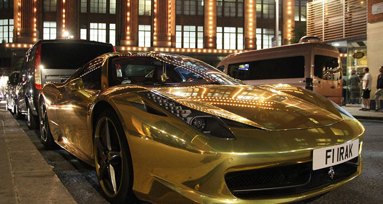Ferrari-458-spider-gold-London - Gold Blog